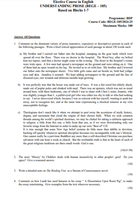 BEGE 105 IGNOU Solved Assignments 2024-25 (English) PDF Download ...