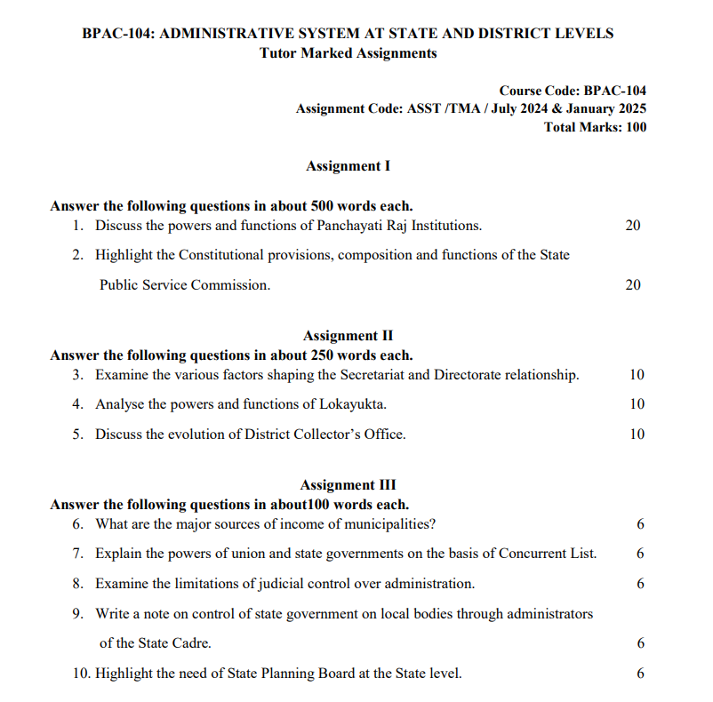 BPAC 104 IGNOU Solved Assignments 2024-25 (English) PDF Download – IGNOU Galaxy