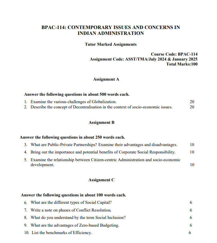 BPAC 114 IGNOU Solved Assignments 2024-25 (English) PDF Download – IGNOU Galaxy