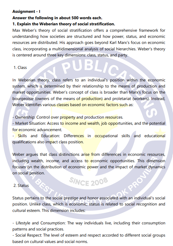 BSOC 110 IGNOU Solved Assignments 2024-25 (English) PDF Download ...