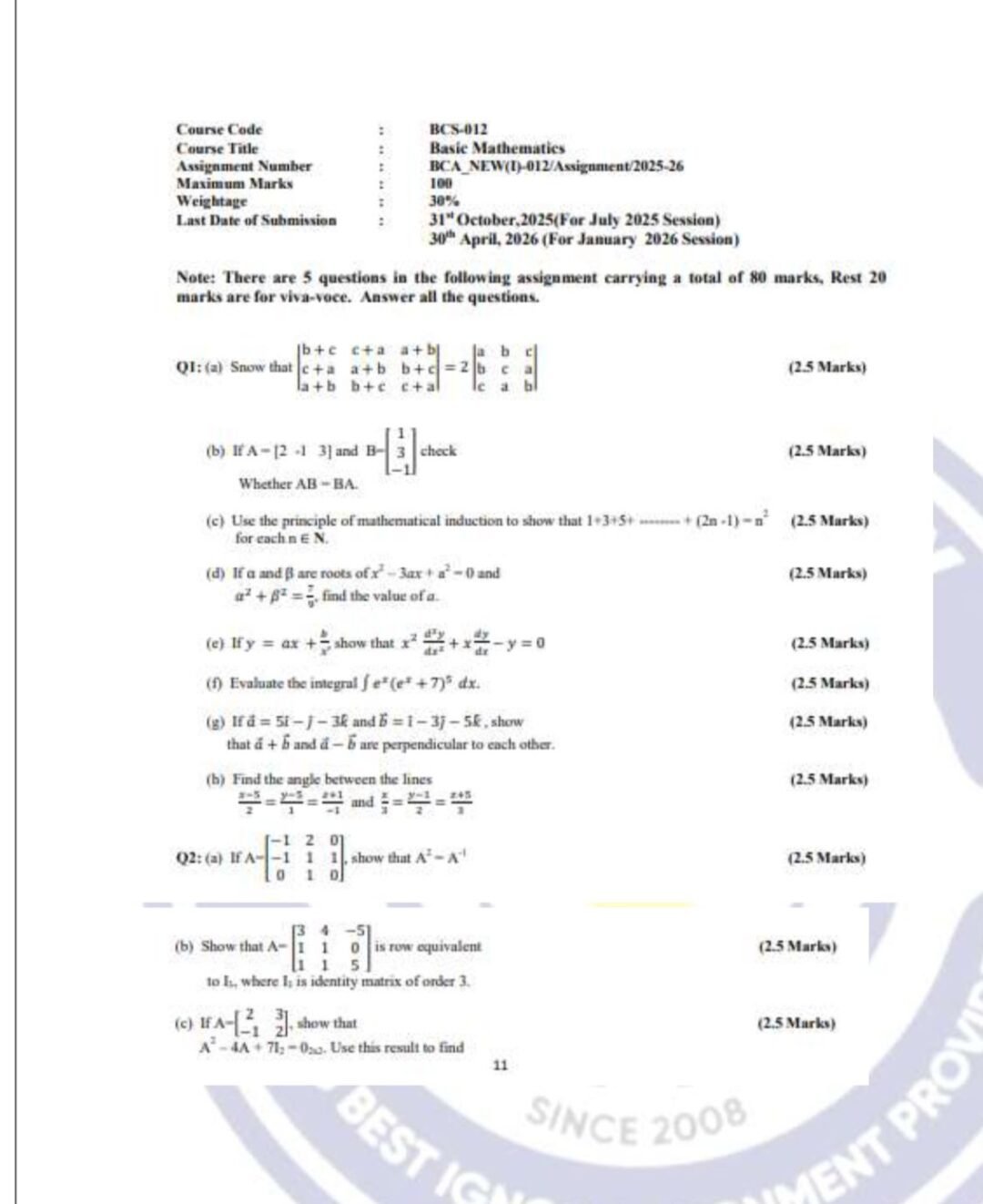 BCS 012 IGNOU Solved Assignments 2025-26(English) PDF Download – IGNOU ...