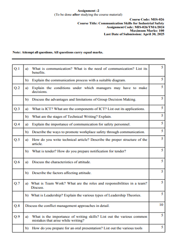 MIS 026 IGNOU Solved Assignments 2025 (English) PDF Download – IGNOU Galaxy