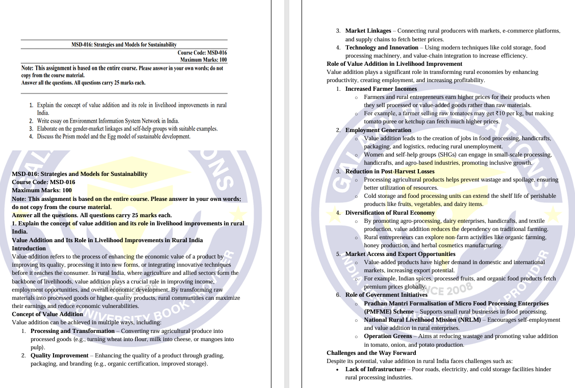 MSD 016 IGNOU Solved Assignments 2025 (English) PDF Download – IGNOU Galaxy