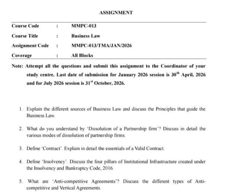 MMPC 013 IGNOU Solved Assignments 2026 (English) PDF Download – IGNOU ...
