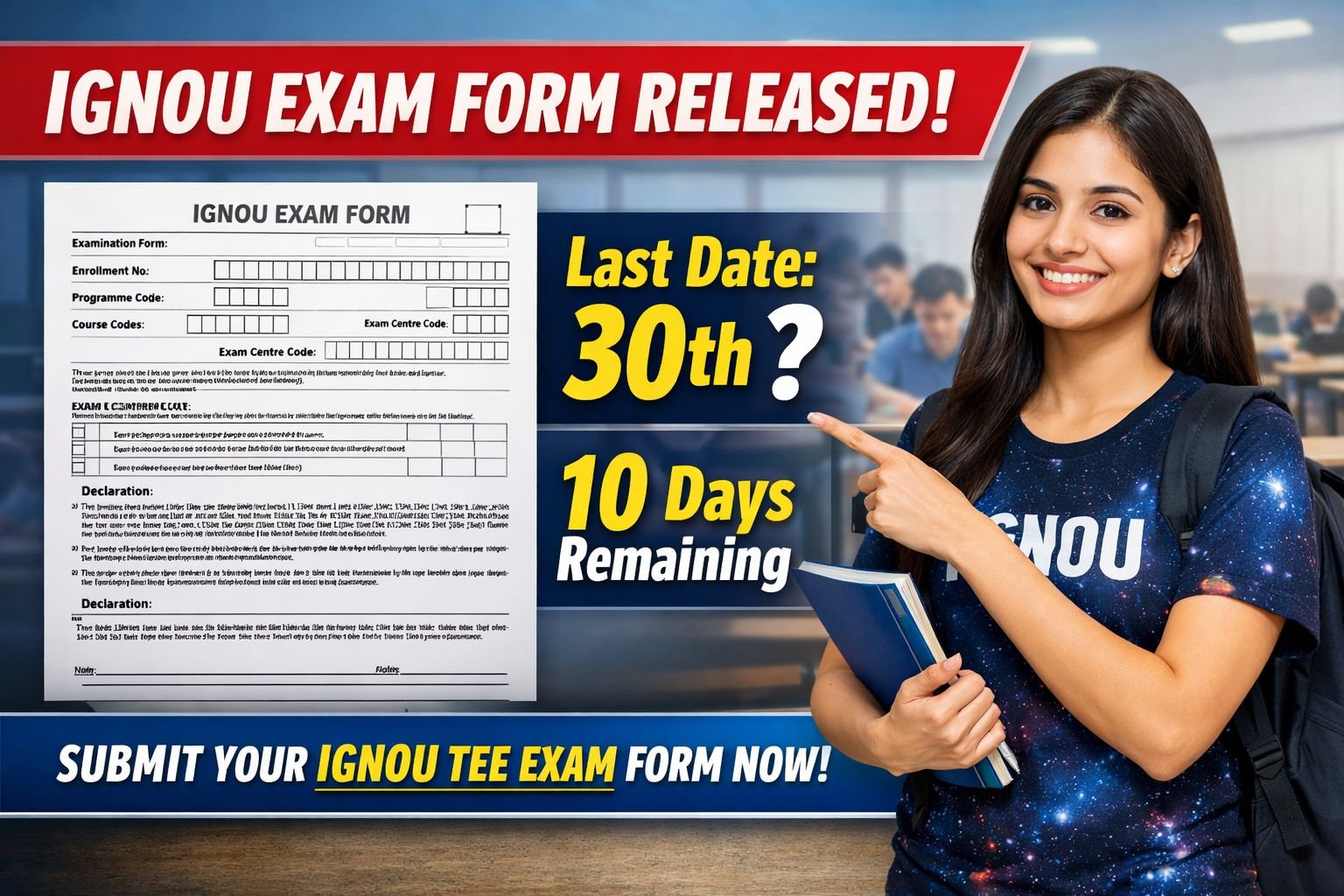 IGNOU Exam Form – Apply Online | IGNOU Galaxy